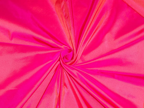 100% PURE SILK TAFFETA FABRIC PINK X ORANGE color 54" wide TAF171 – The Fabric Factory