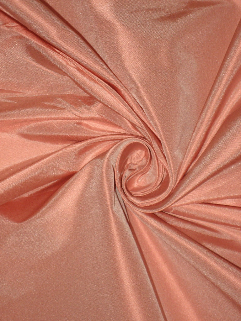 100% Pure SILK TAFFETA FABRIC Salmon 2.72 yards continuous piece 54" w – The Fabric Factory