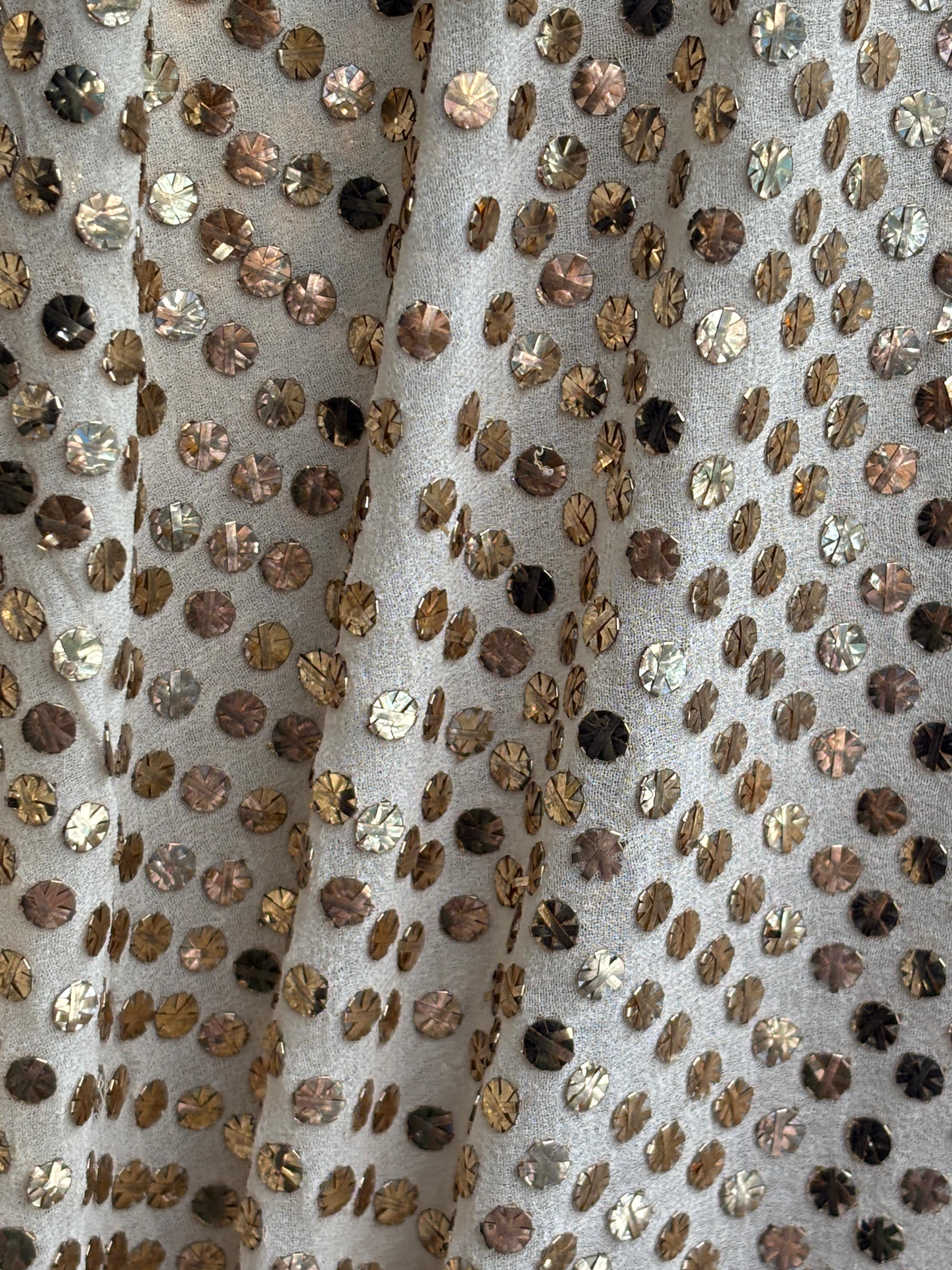 Embroidered mukesh ,a traditional Indian embroidery 44" wide and 3.60 ...