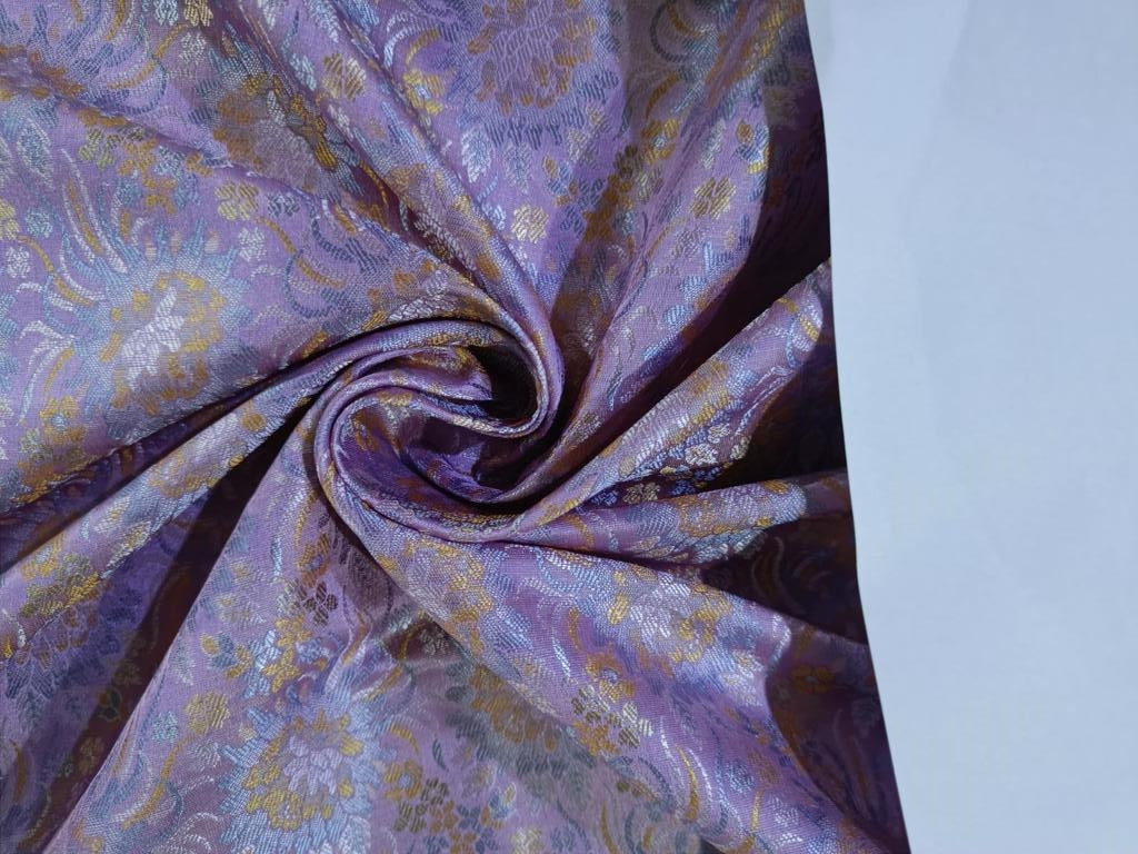 Silk Brocade fabric French Lavender color 44" wide BRO886A[2] – The ...