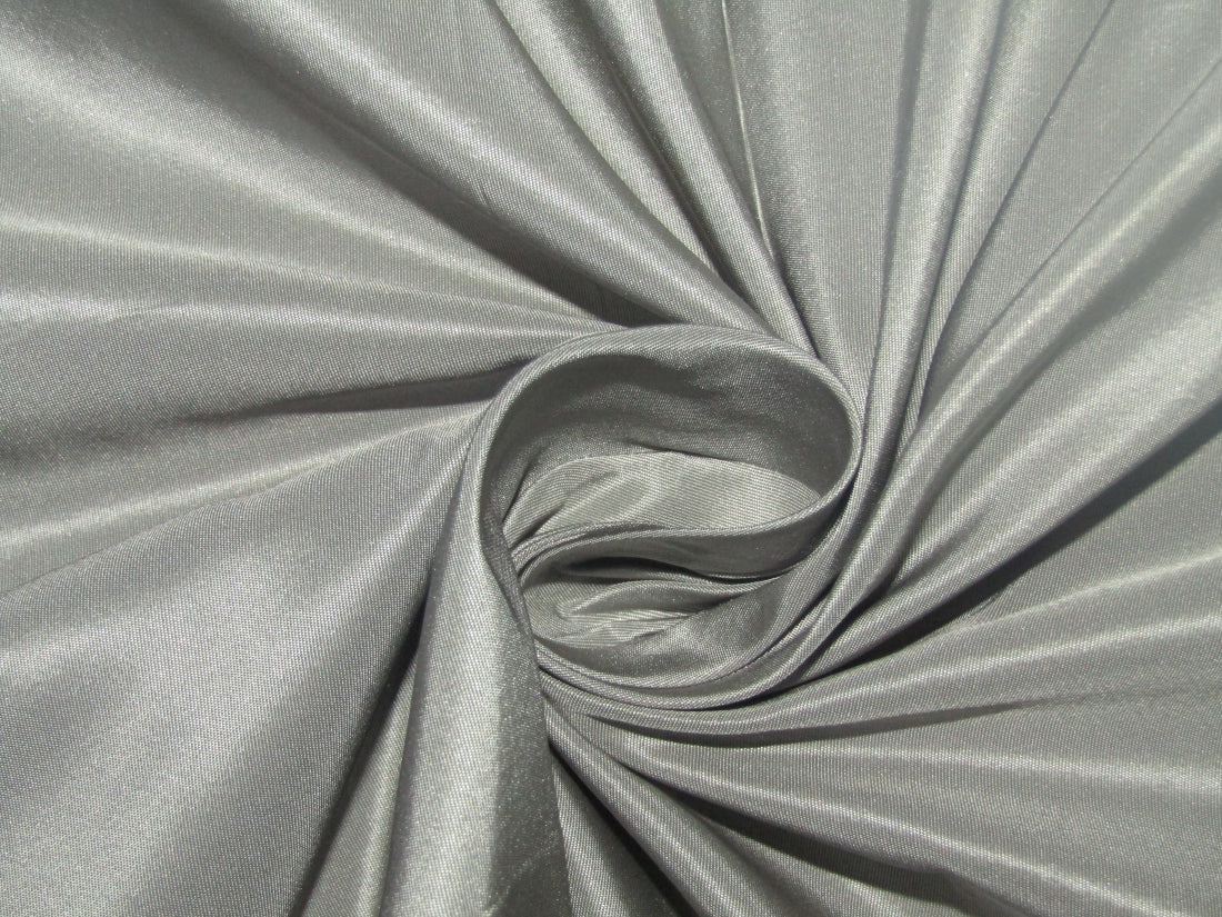 100% Pure SILK TAFFETA FABRIC SILVER GREY color 54" wide TAF183[4 ...