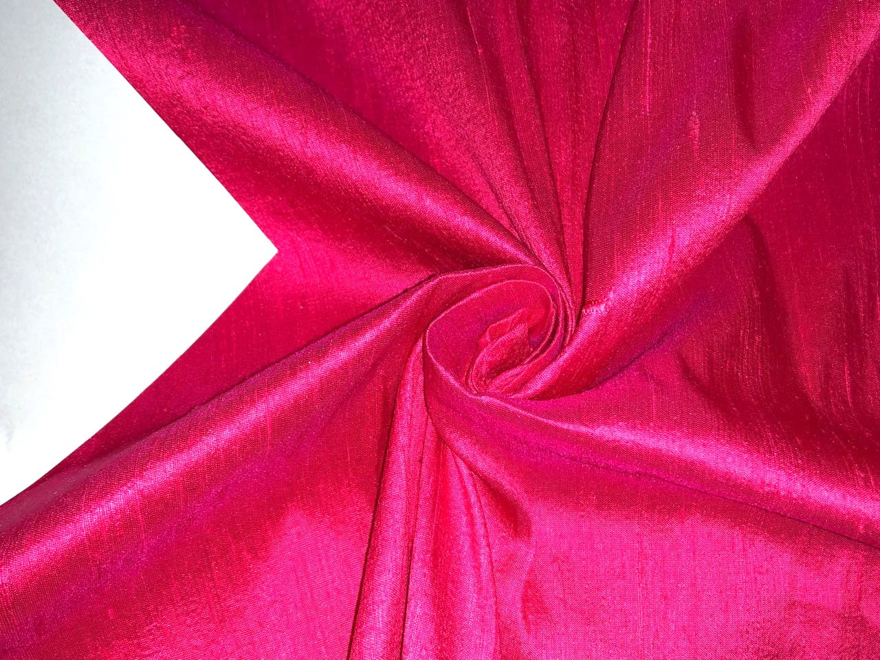 100% PURE SILK DUPIONI FABRIC PINK X CORAL color 44" wide WITH SLUBS M ...