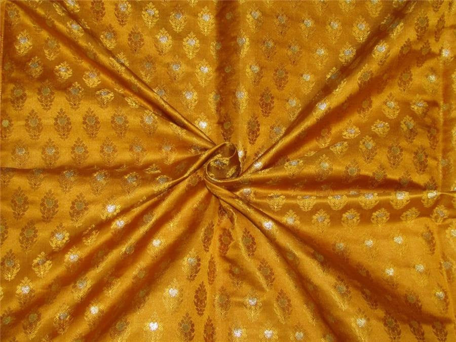 Brocade fabric mustard gold x metallic gold 44"WIDE – The Fabric Factory