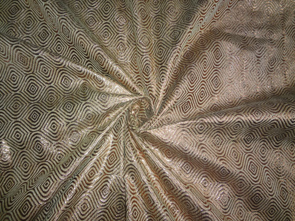 BROCADE FABRIC CREAM X METALLIC COPPER COLOR 44"CUT PCS 2.65YRD – The ...