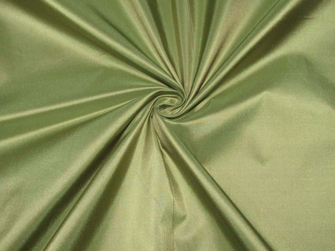 100% Pure SILK TAFFETA FABRIC two tone green x gold color 54" wide TAF ...