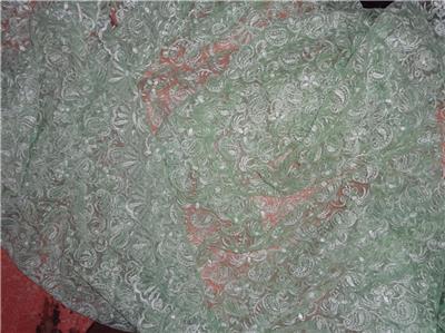 Embroidered pastel green net fabric – The Fabric Factory