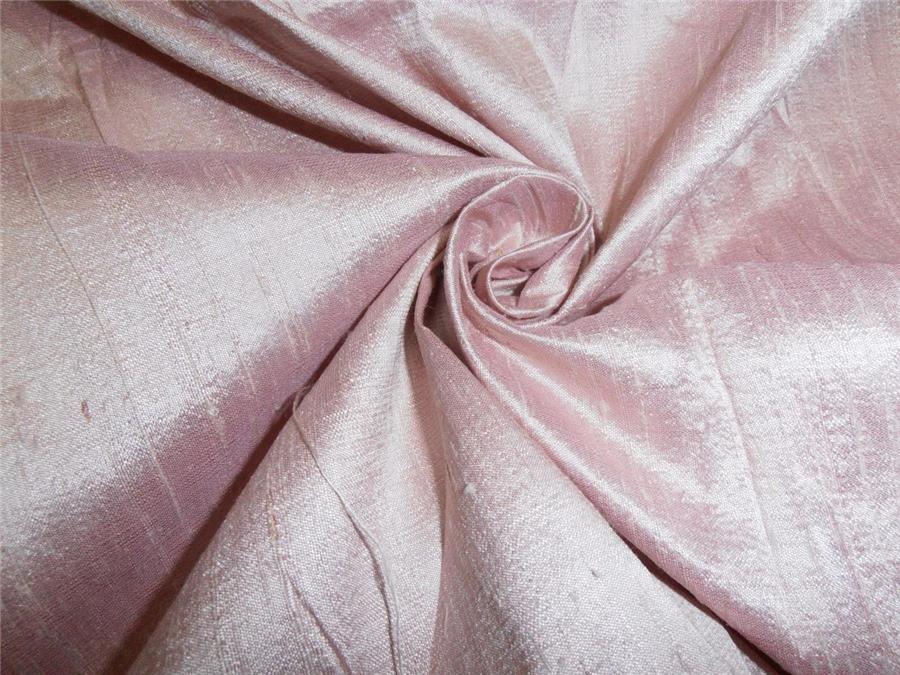 100% PURE SILK DUPIONI FABRIC DUSTY PINK colour 44" wide WITH SLUBS MM ...