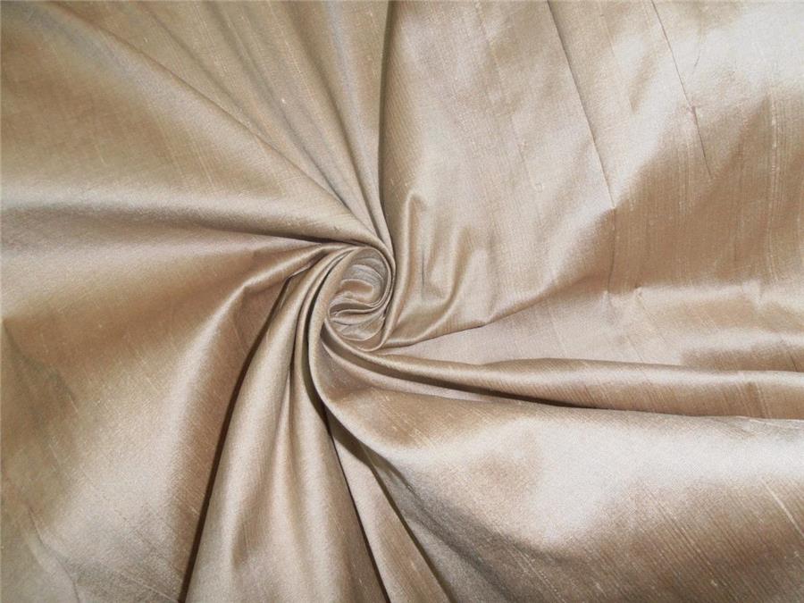 100% PURE SILK DUPIONI FABRIC GOLDEN BROWN colour 44" wide WITH SLUBS ...